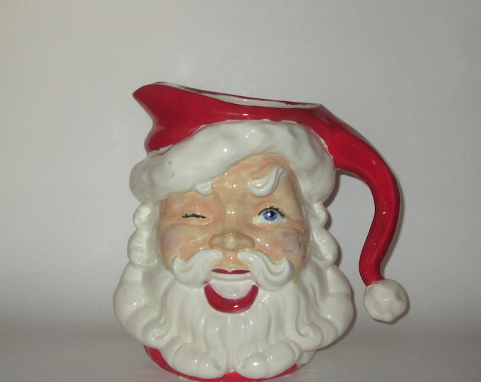 Vintage 1950s Winking Santa Claus Pitcher Large - Etsy