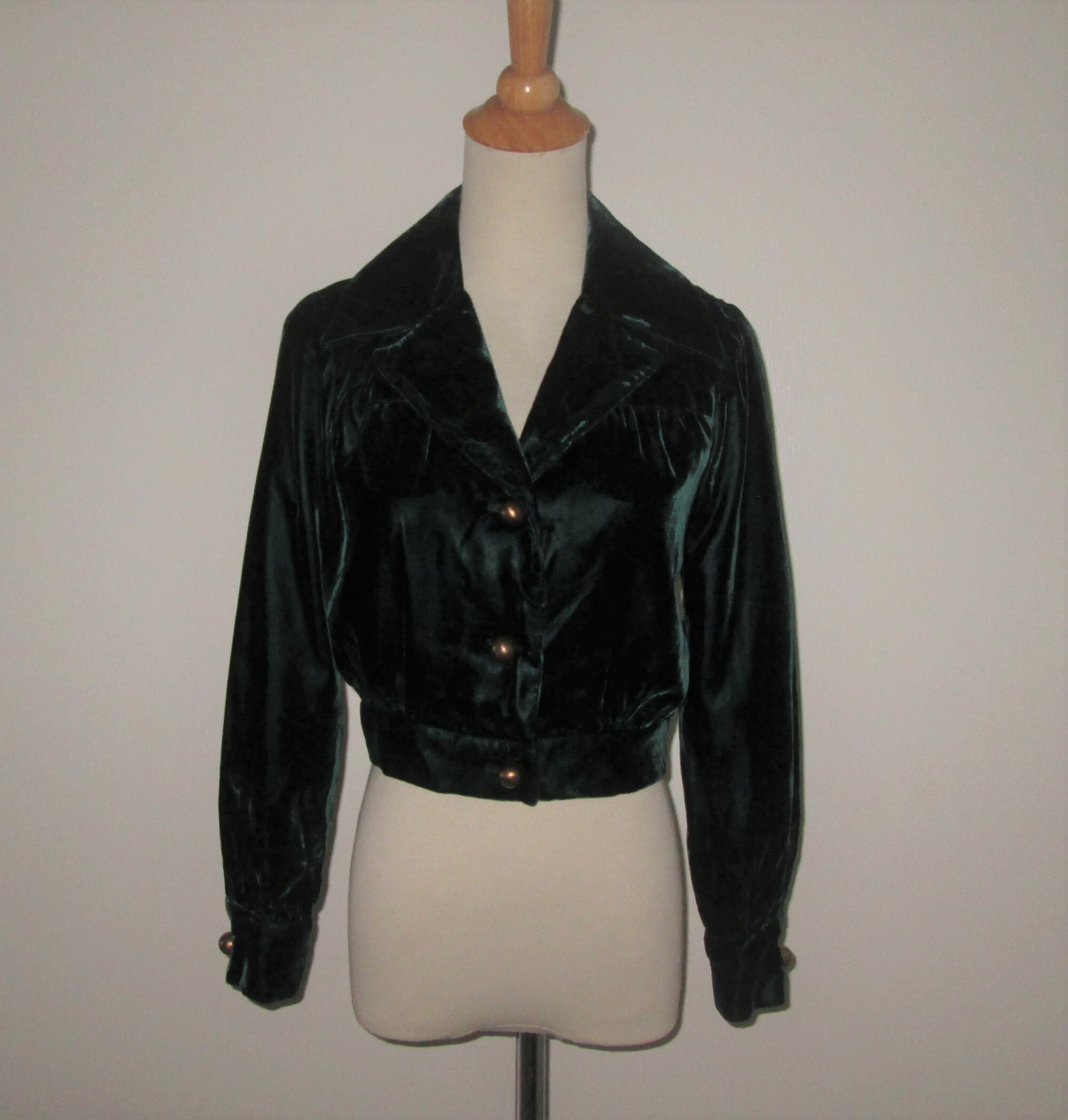 Vintage 1960s Emerald Green Velvet Jacket Size XS, S - Etsy