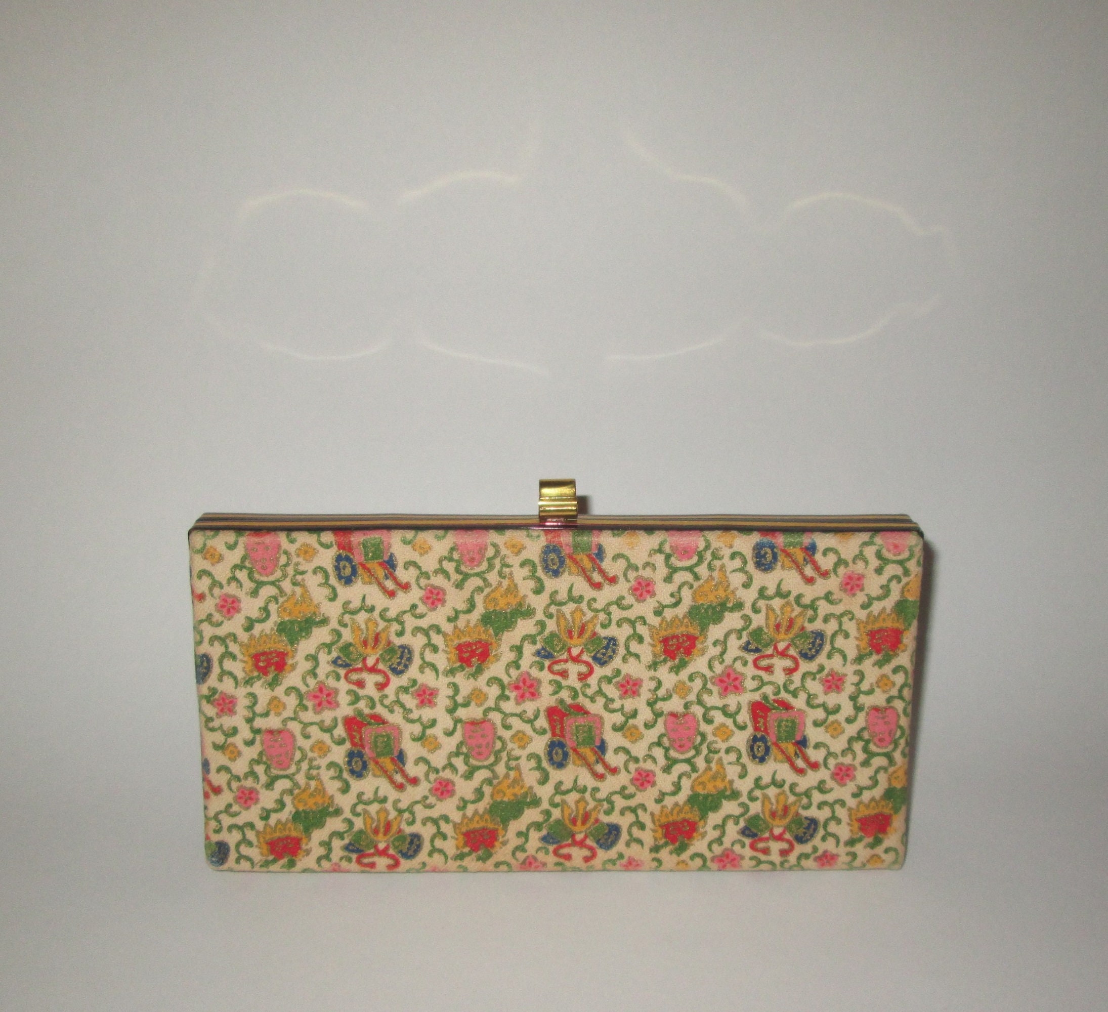 Vintage 1950s Novelty Print Purse With Rickshaw & Animal Design by ...