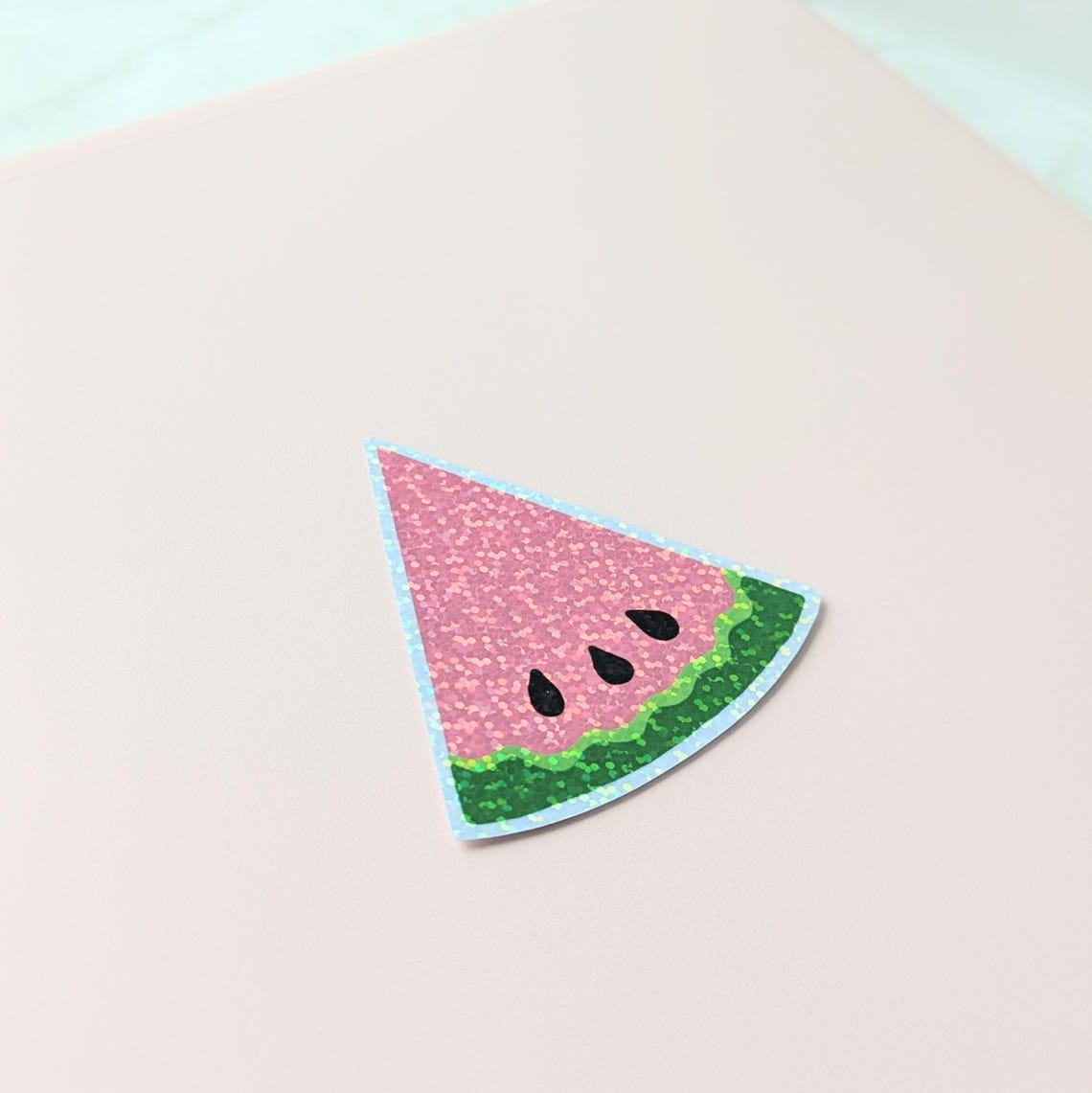 Watermelon Glitter Holographic Vinyl Sticker: Summer Sparkle - Etsy