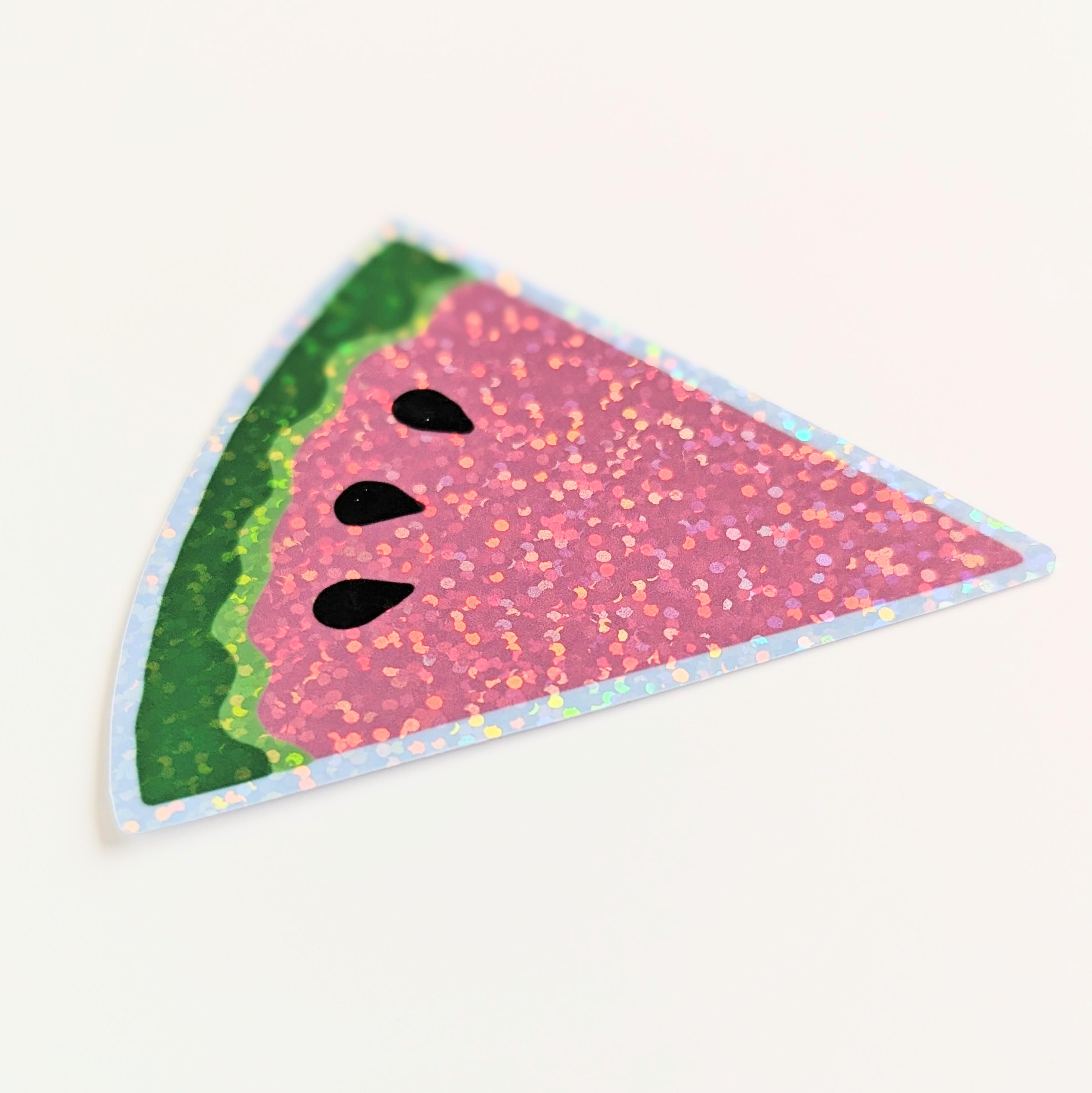 Watermelon Glitter Holographic Vinyl Sticker: Summer Sparkle - Etsy