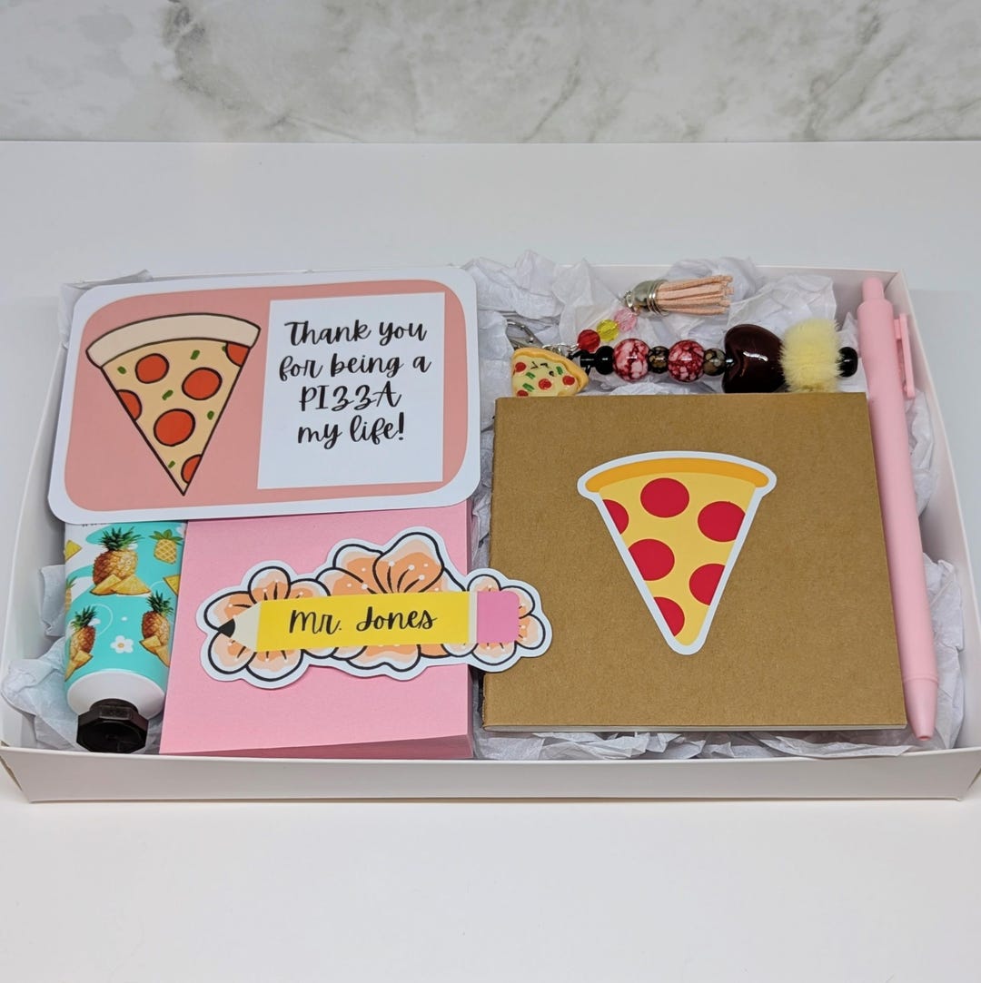 Pizza Teacher Appreciation Gift Box: Personalized Sticker Included - Etsy