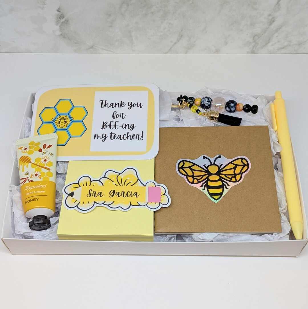 Bee Themed Teacher Appreciation Gift Box | Personalized Gift for ...