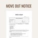 Move Out Notice Template | Eviction Notice | Editable MS Word, Google ...