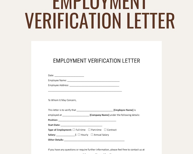 Employment Verification Letter | Editable MS Word, Google Docs, and PDF ...