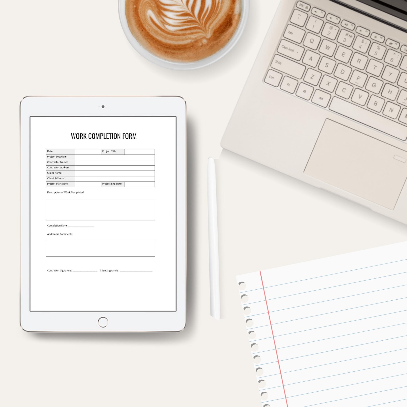 Work Completion Form | Job Completion Template | Editable MS Word ...