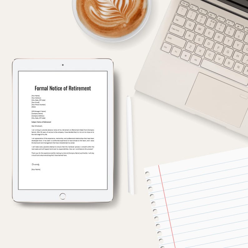 Retirement Letter Template | Editable Retirement Letter Example ...