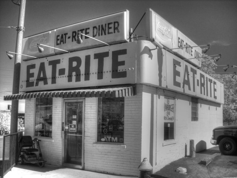 Eat Rite Diner, Black and White Diner, Diner Photography, St. Louis ...