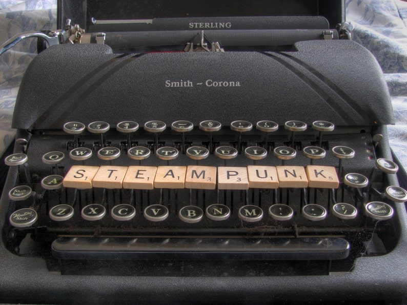 Set of 3 Steampunk Greeting Cards Typewriter Scrabble - Etsy