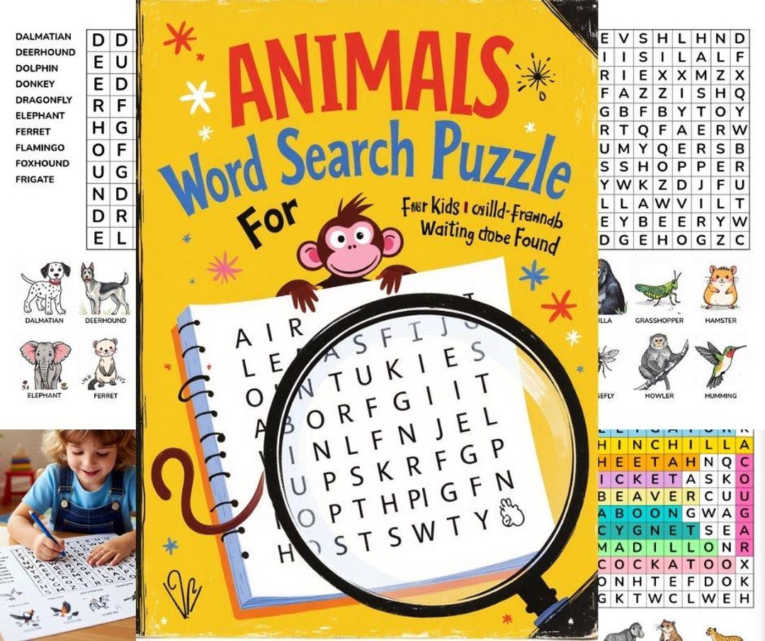 Animal Word Search Game | Kids Game | Educational Puzzle Book ...