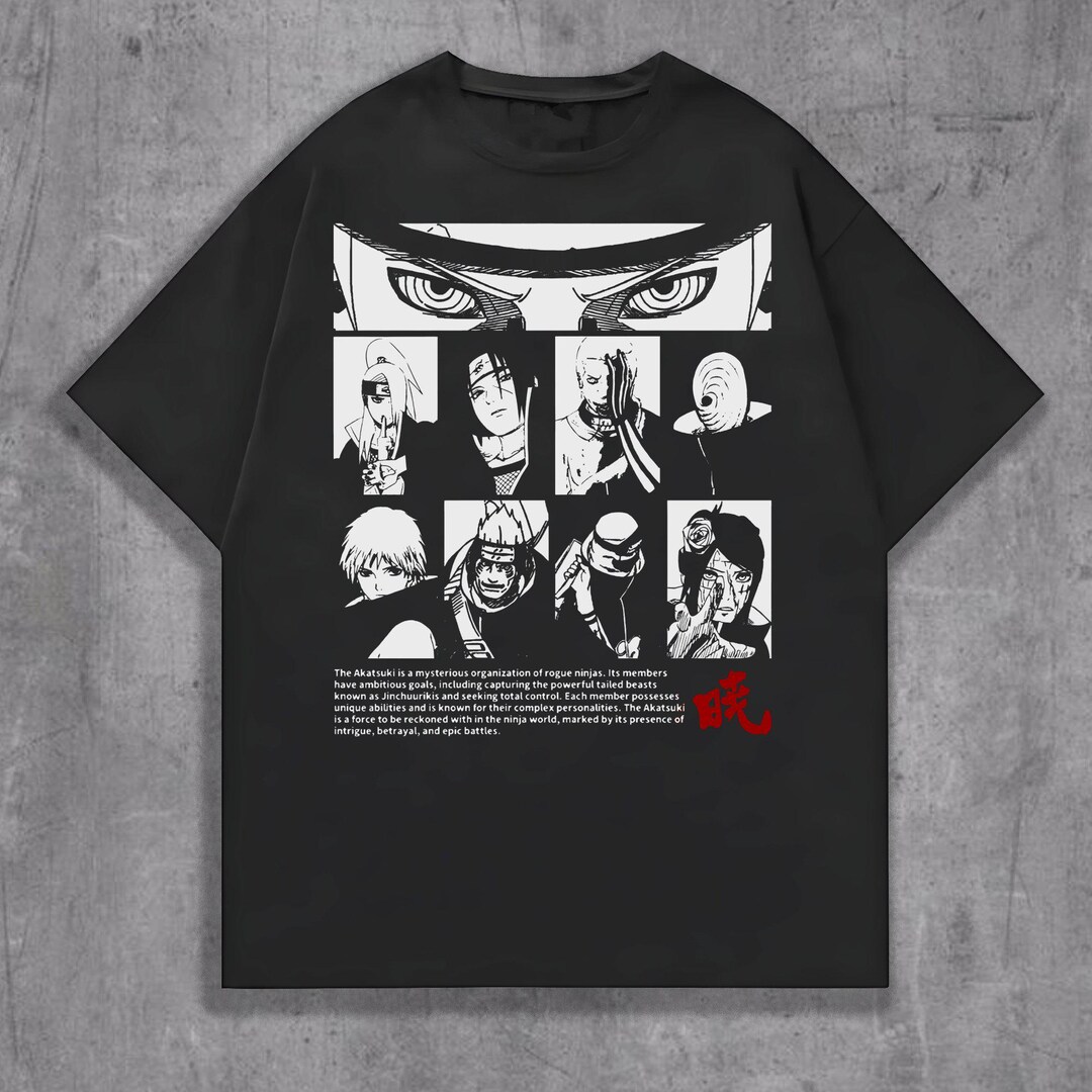 Akatsuky Inspired Ninja T-shirt, Manga Anime Graphic Tee, Shinobi ...