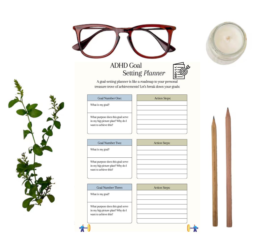 ADHD Planner Printable | Focus & Executive Function Organizer | Goal ...