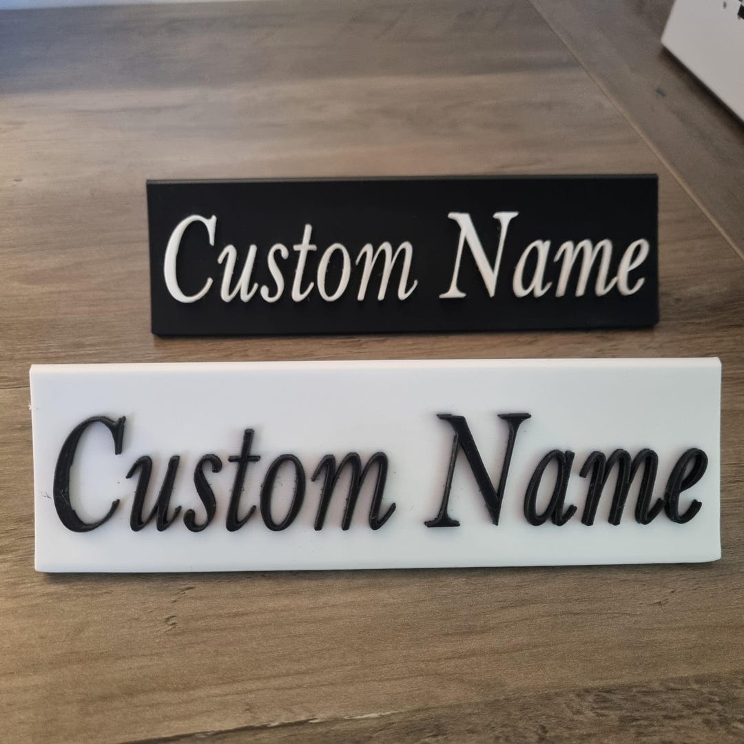 Personalized Embossed Desk Name Plate - Custom Made Nameplate for ...