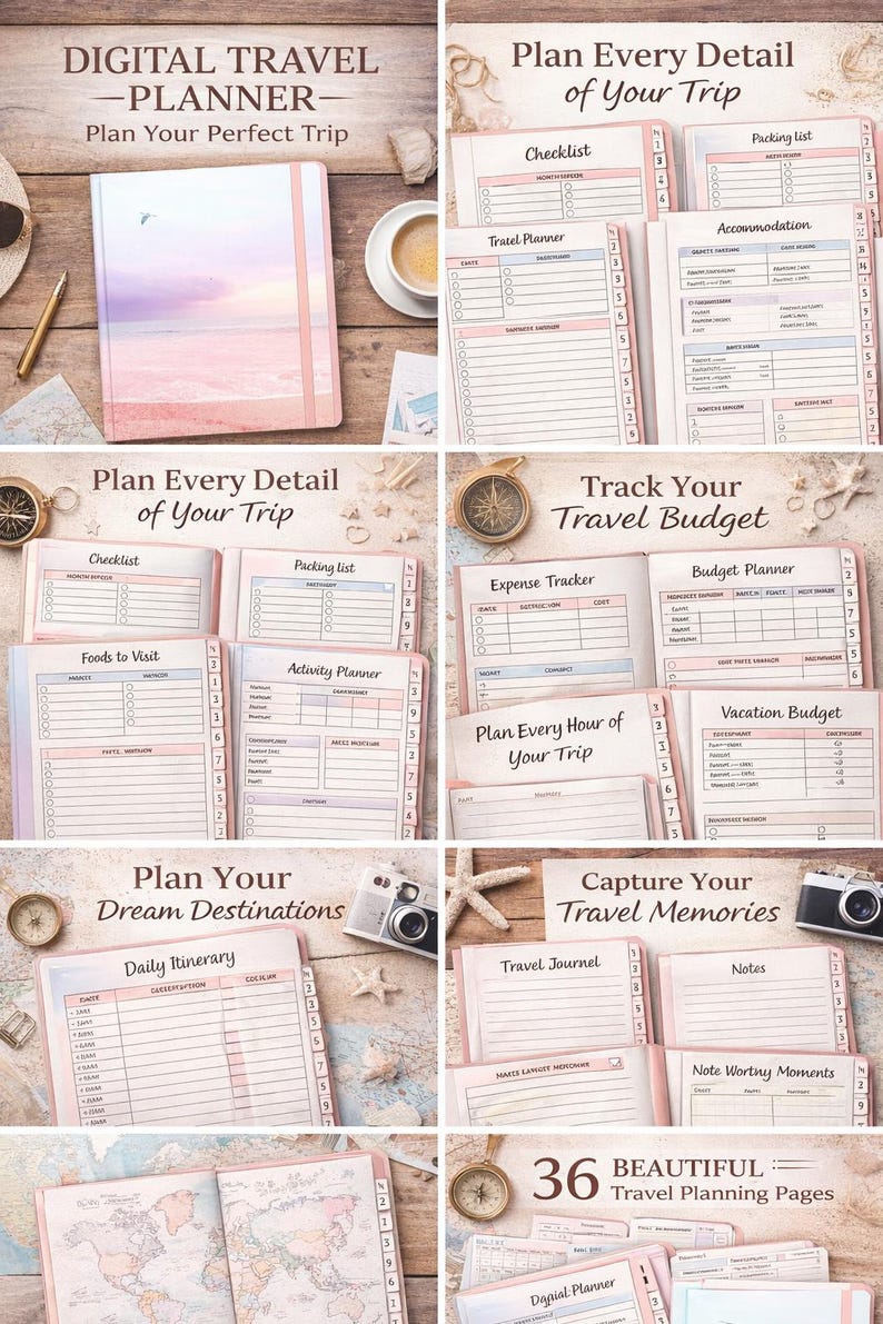 Digital Travel Planner | Itinerary, Budget, Packing List (PDF Download ...