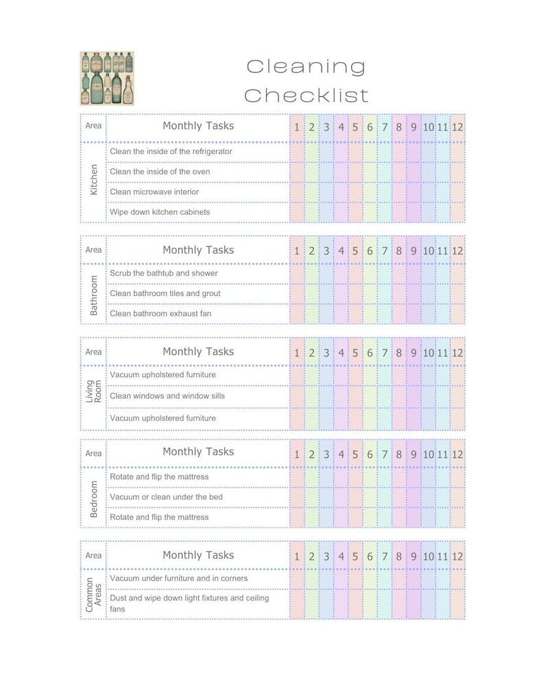 Printable Cleaning List - Etsy