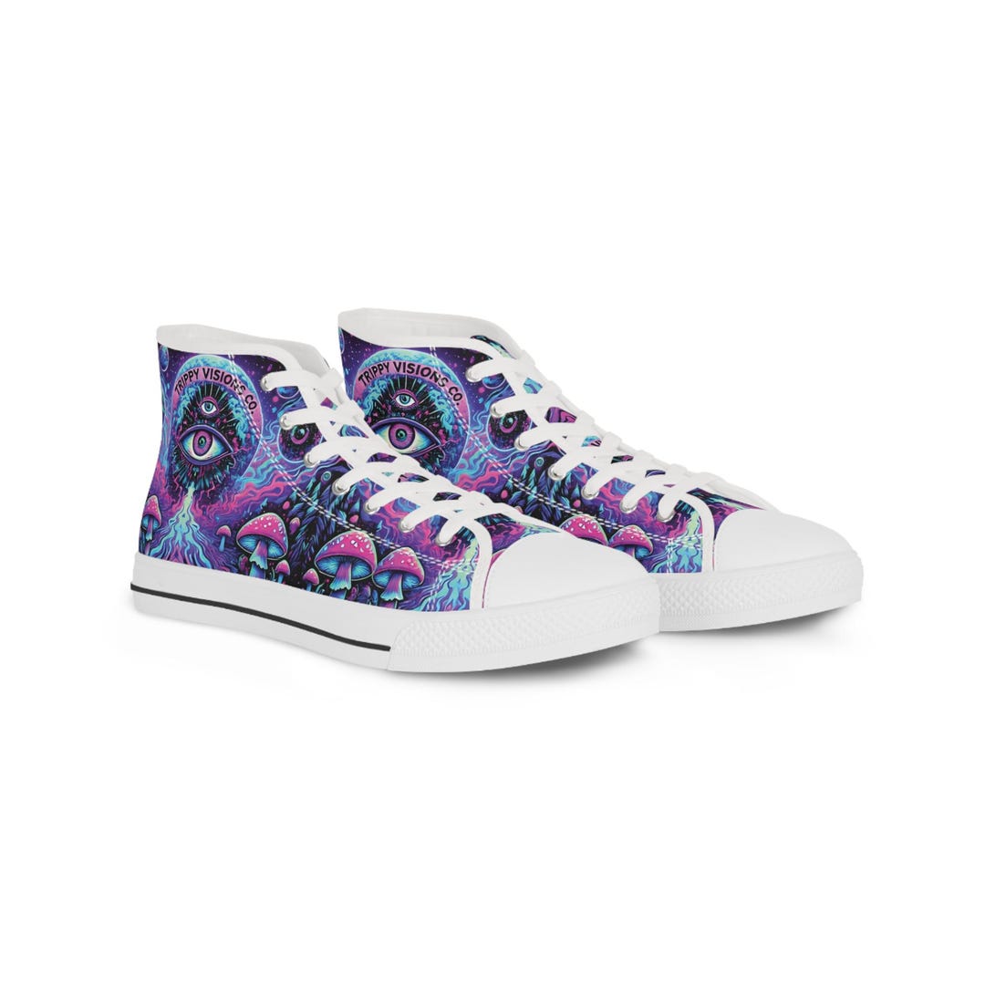 Trippy Visions Co High Top Sneakers, Psychedelic Shoes, Fashion ...