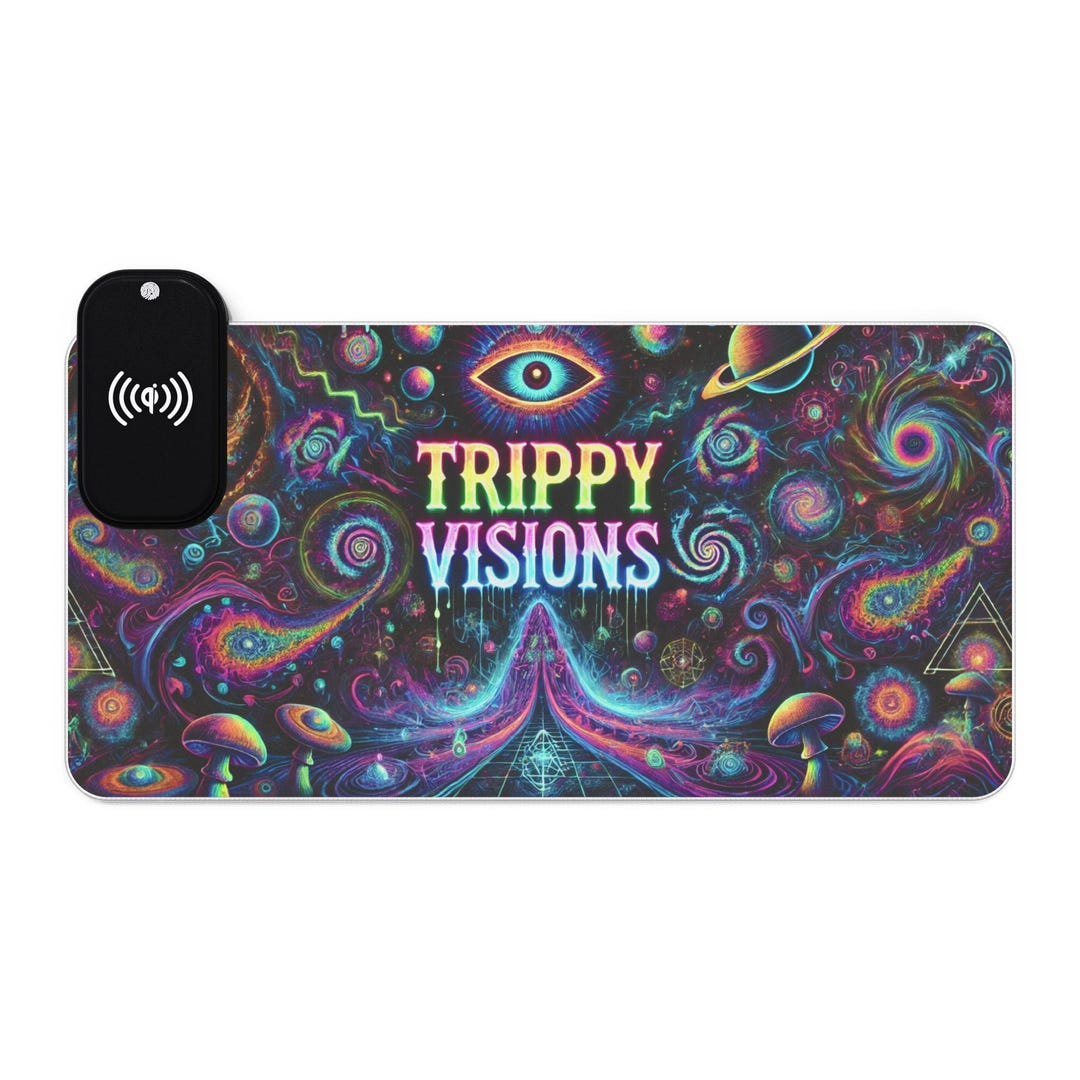 Trippy Visions LED Gaming Mouse Pad, Psychedelic Desk Accessory, Gaming ...