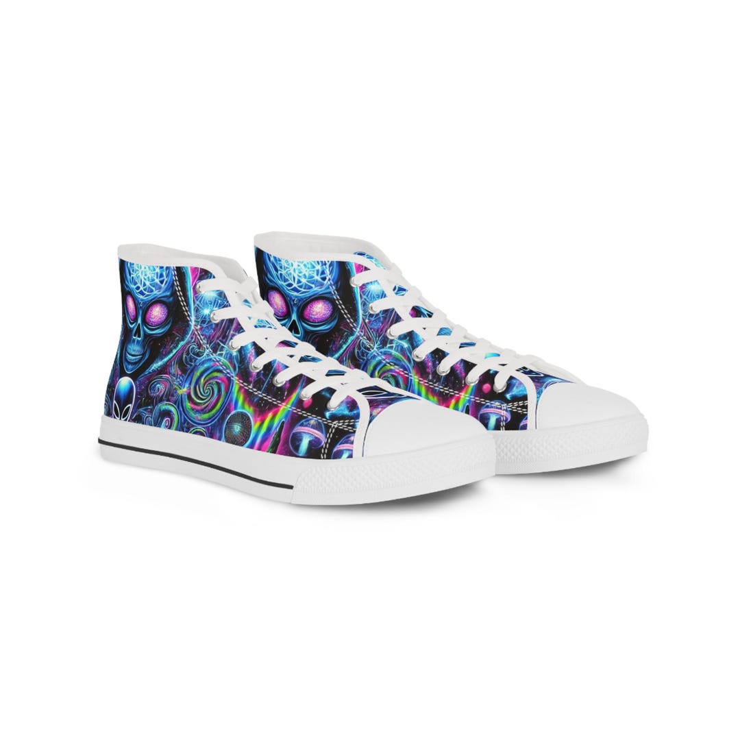 Trippy Visions Co High Top Sneakers, Psychedelic Shoes, Fashion ...