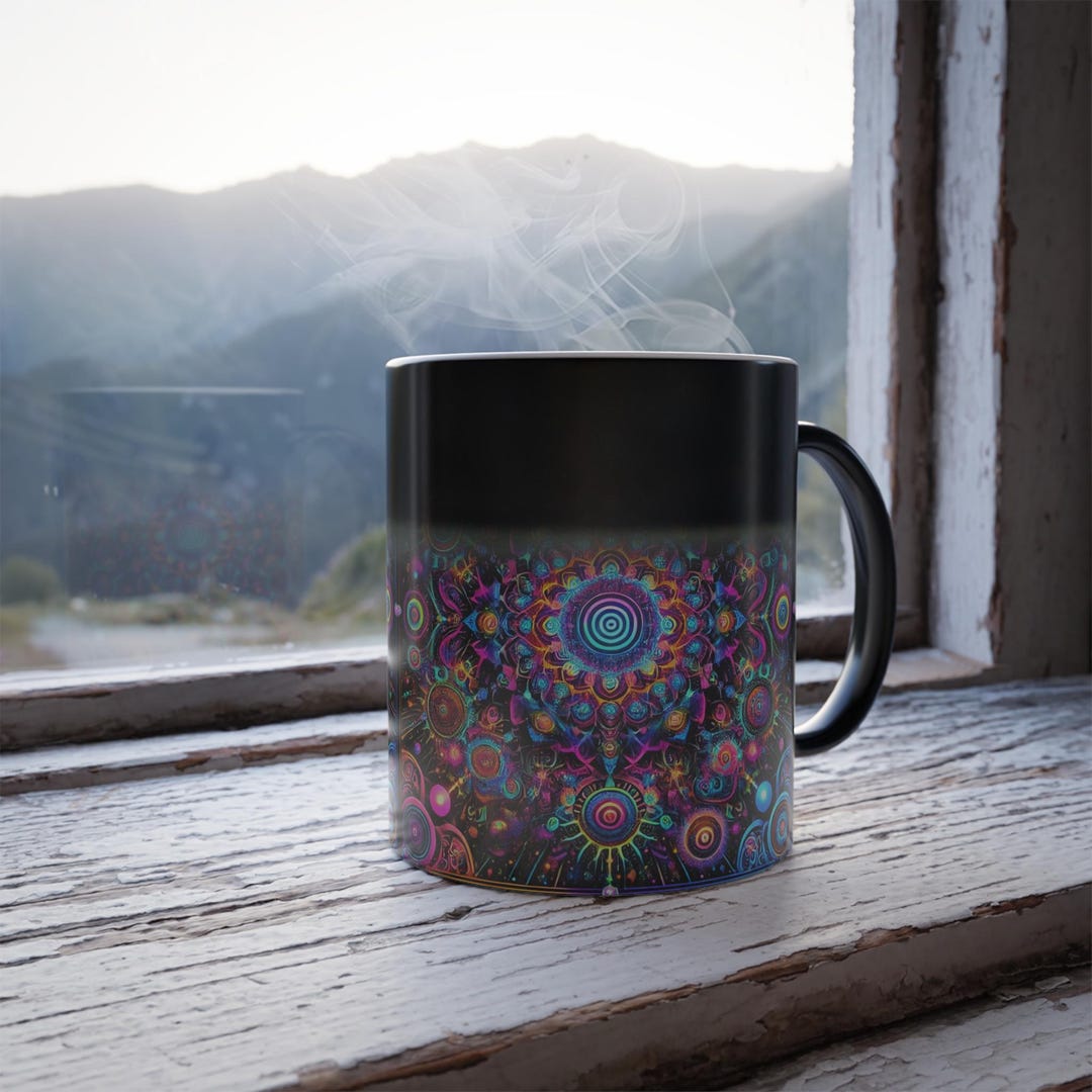 Psychedelic Color Morphing Mug, Trippy Art Coffee Mug (11oz) - Etsy