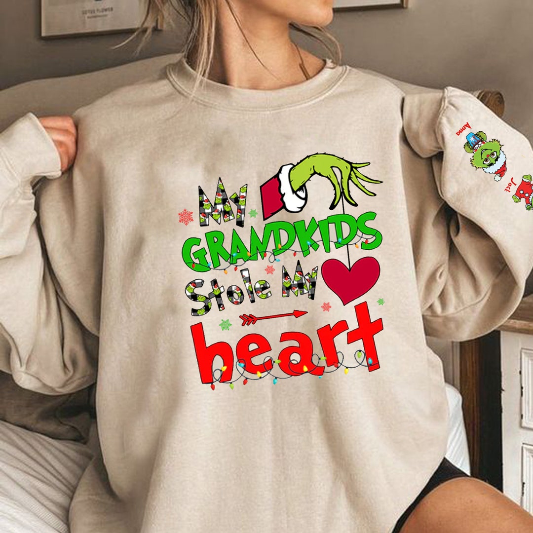 Customizable Grandma Grinch Christmas Sweatshirt With Kids - Etsy