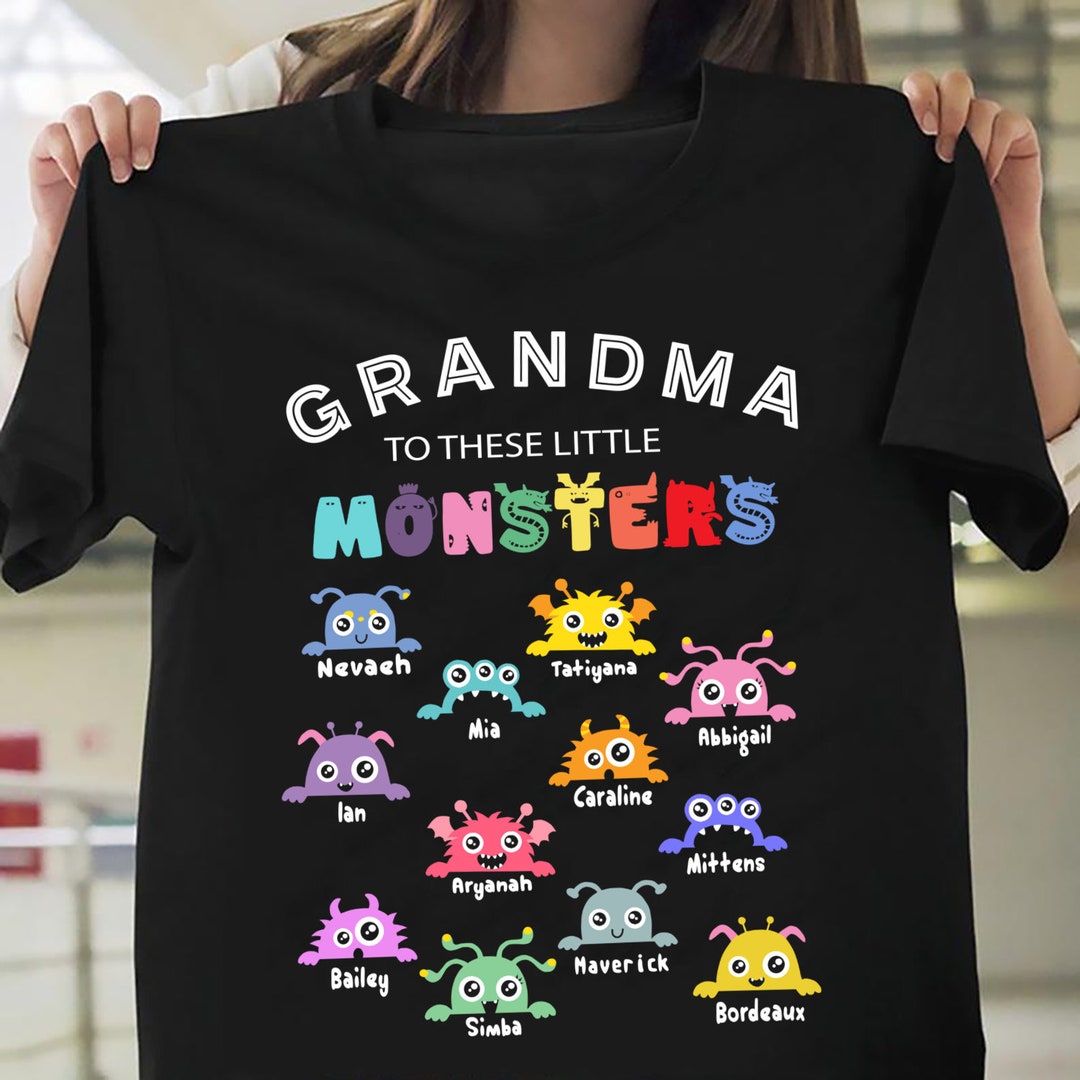 Personalized Grandma to These Little Monsters Shirt, Custom Kids Names ...