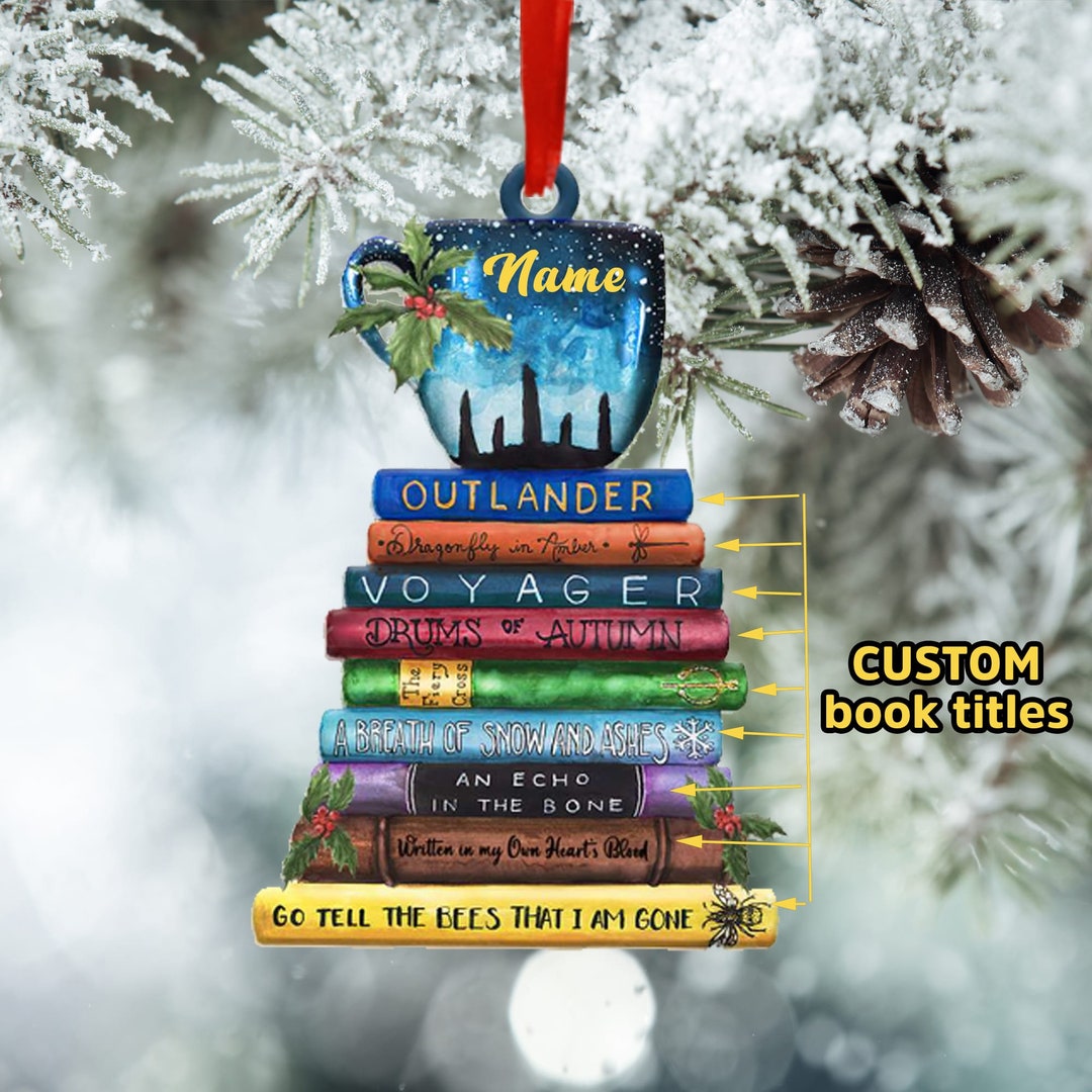 Custom Stack of Books Ornament 2023, Christmas Ornament, Can Custom ...