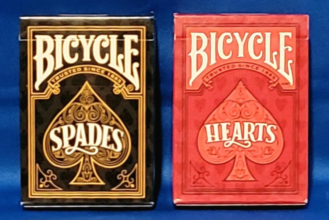 2-pack Bicycle Spades/hearts Playing Card Decks - Etsy