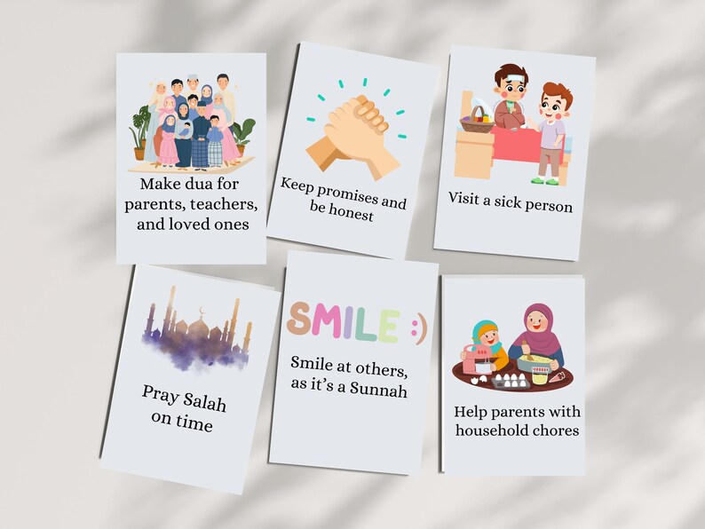 36 Good Deeds for Muslim Kids – Islamic Reward Cards – Printable ...