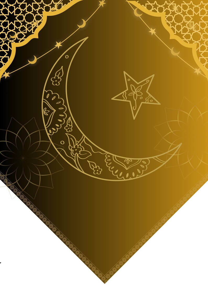 Eid Mubarak 2025 Banner Printable | Gold Glitter & Royal Blue Eid Decor ...