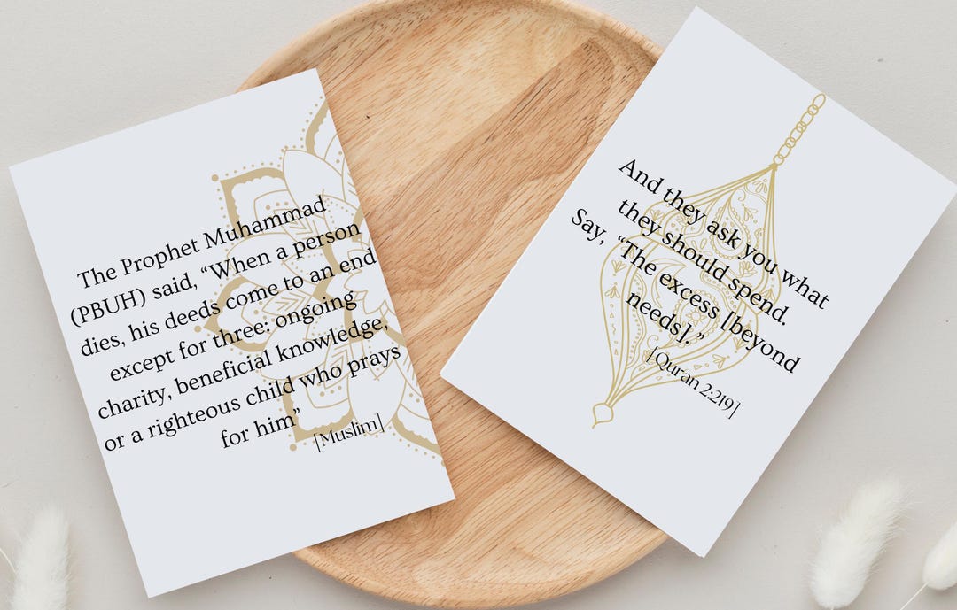 27 Islamic Charity & Donation Cards | Quran Verses and Hadith | 2.5x3.5 ...