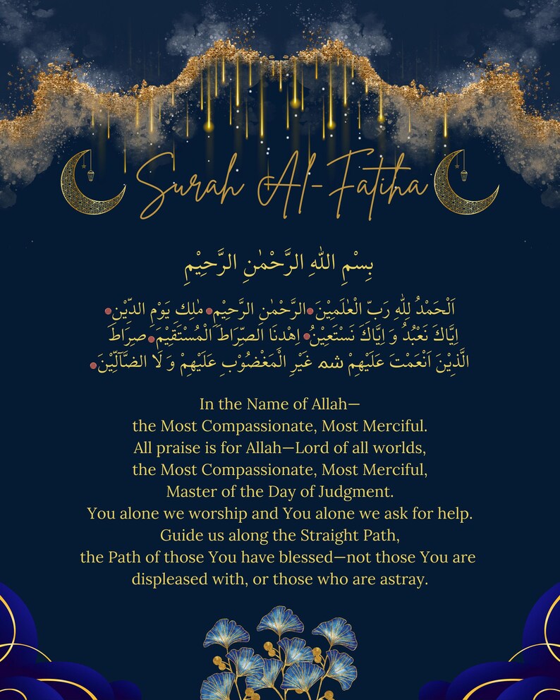 Surah Al-fatiha & Ayatul Kursi Print: Islamic Wall Art (digital ...