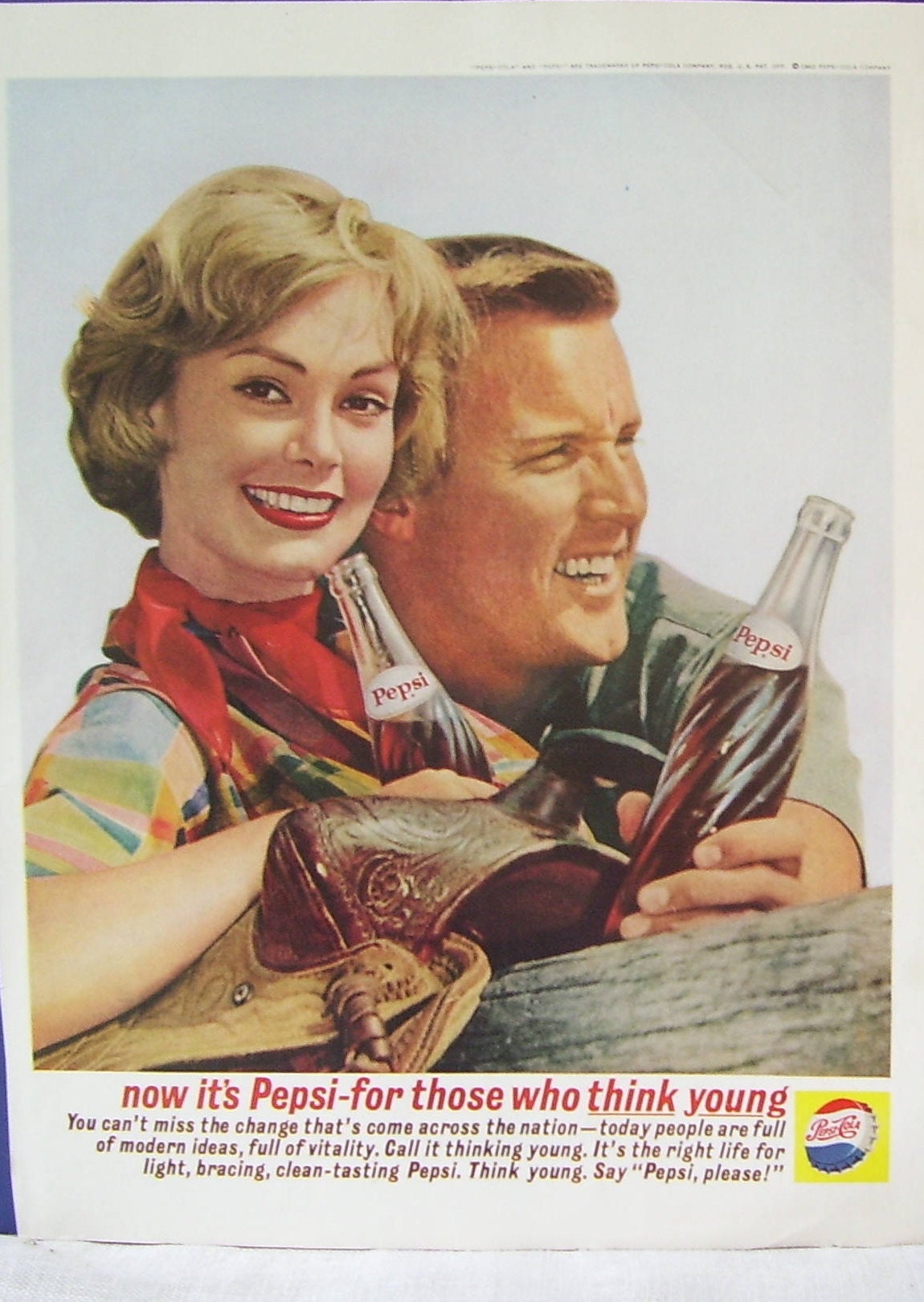 1962 Pepsi Cola Magazine Print Page Ad, Original Pepsi Advertisement ...