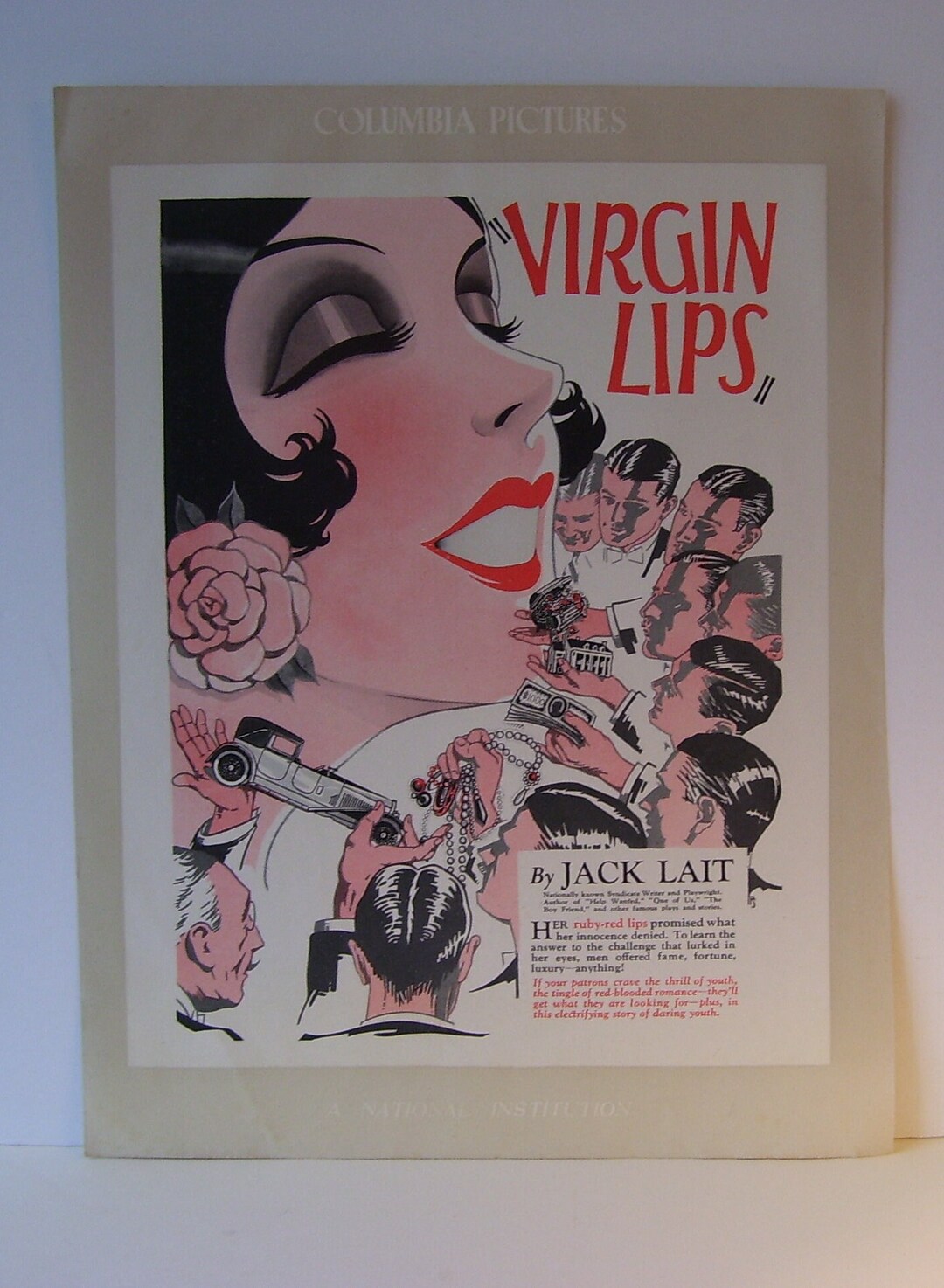 Columbia Pictures Virgin Lips by Jack Lait / 1928 / A National Institue ...