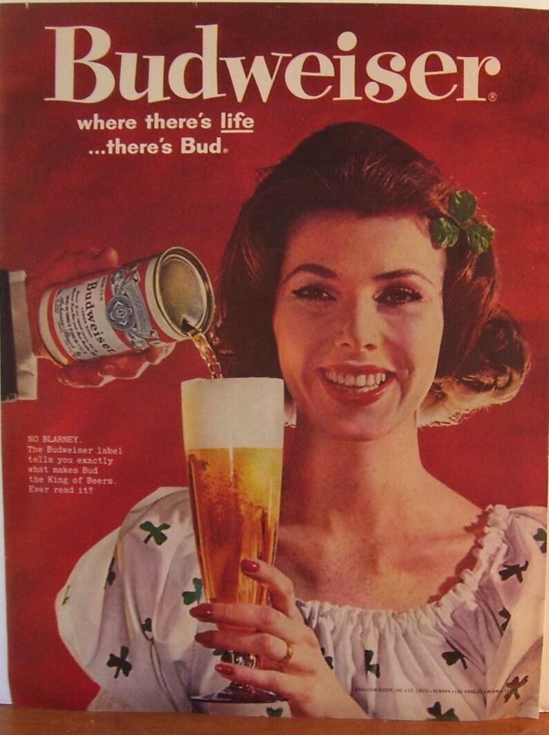 Budweister Beer Magazine Page Ad 1961- Magazine Print Advertising - Etsy