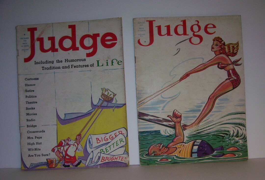Two Vintage Judge Magazines England August 1937 December 1936 - Etsy