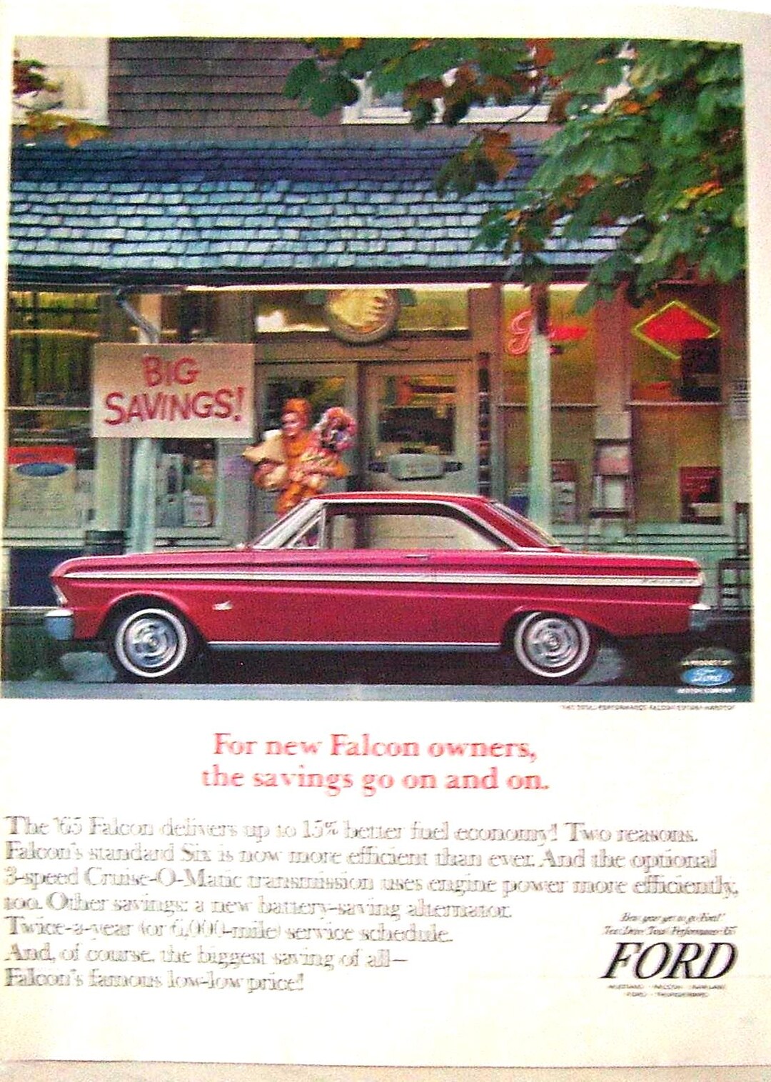 Vintage Magazine Page 1965 Ford Falcon Car Ad/ Vintage Car Ad/retro ...