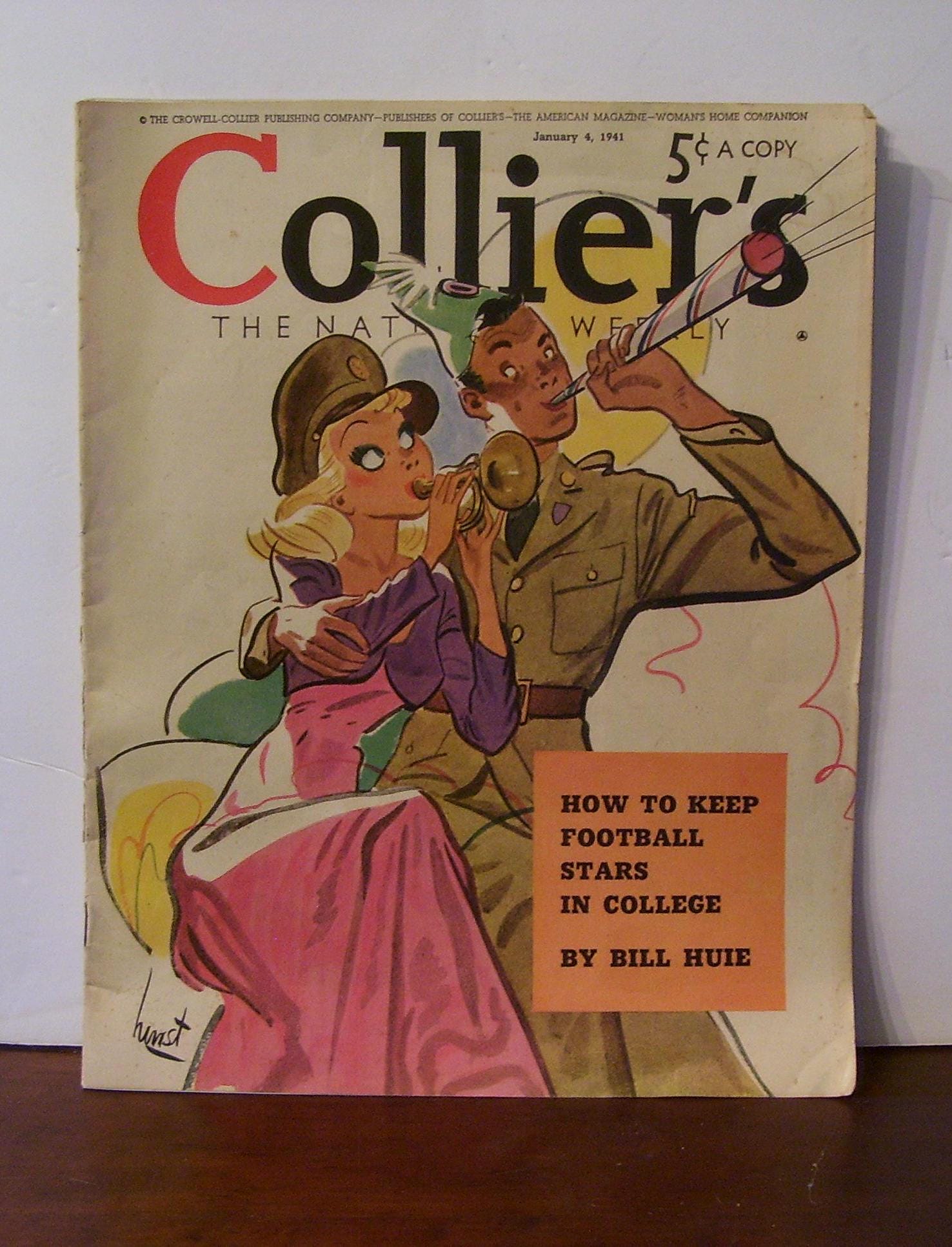 Vintage Collier's Magazine, January 4th, 1941/ Artist Hurst, Complete ...