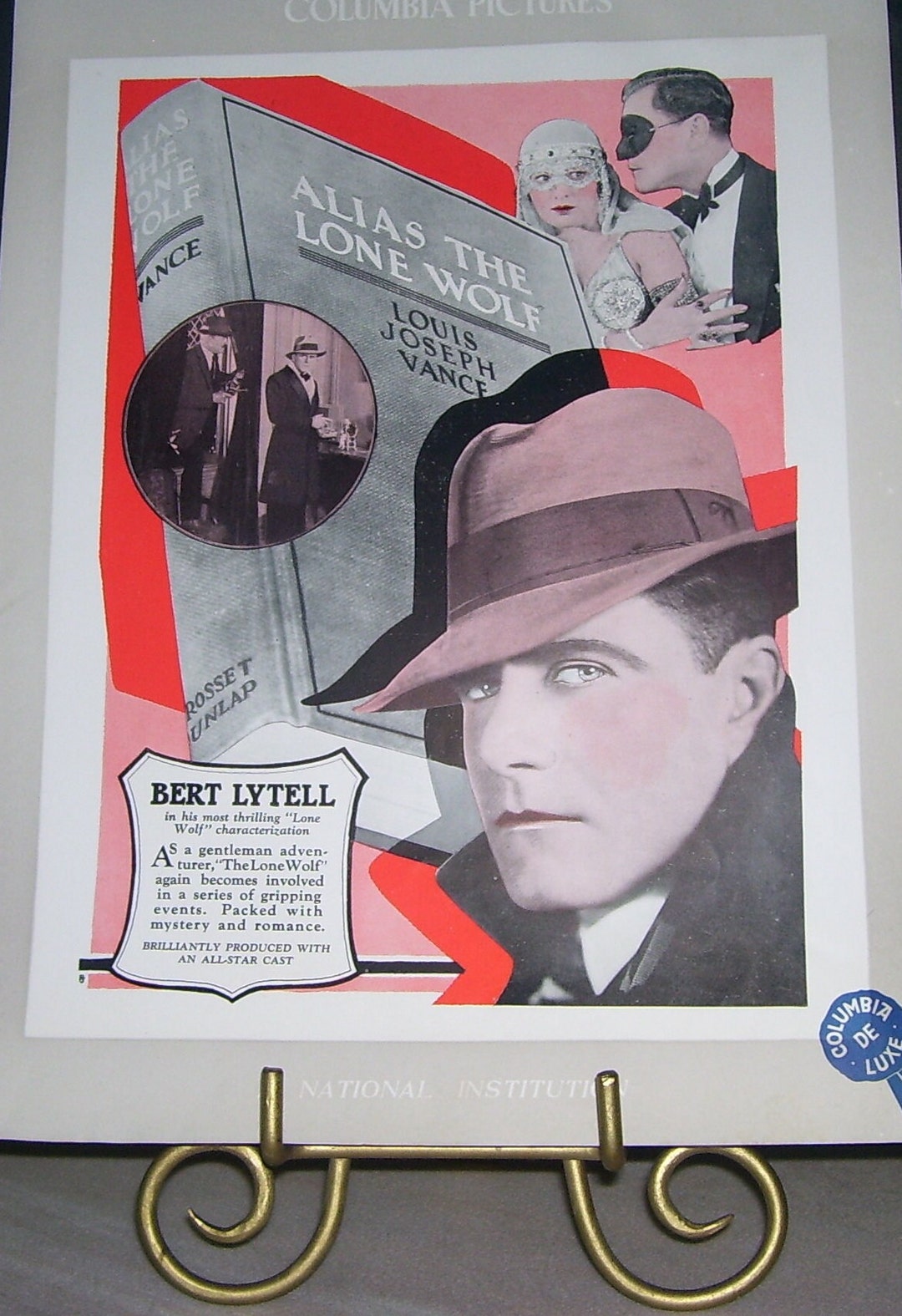 Vintage Columbia Silent Movie Poster Page Alias the Lone Wolf and the ...