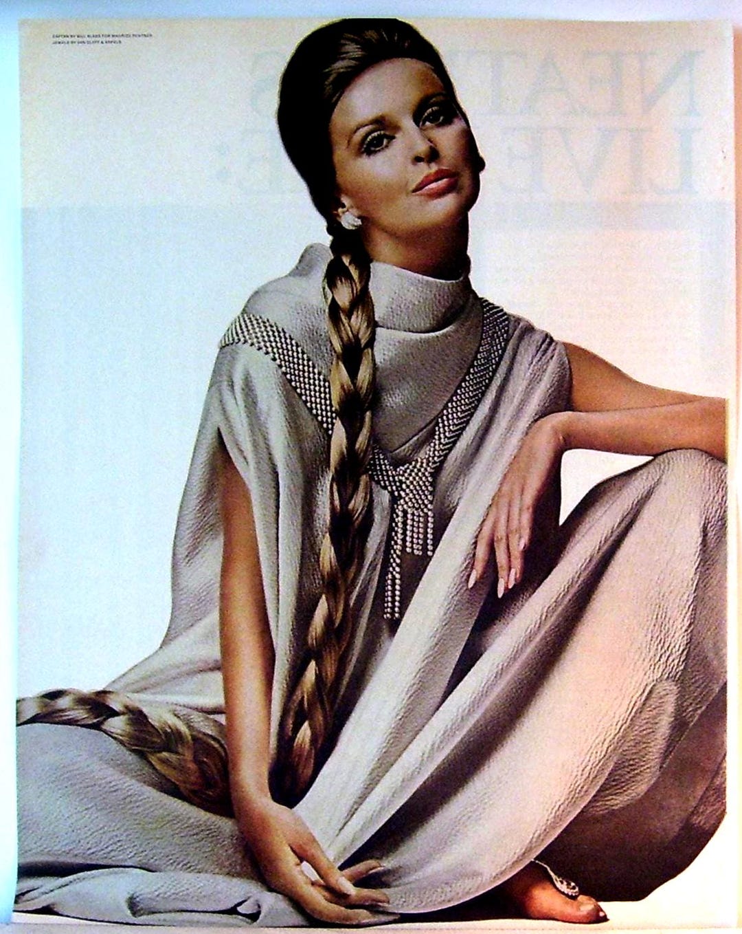 Caftan by Bill Blass Fashion Photo Shoot Model, Magazine Page - Etsy