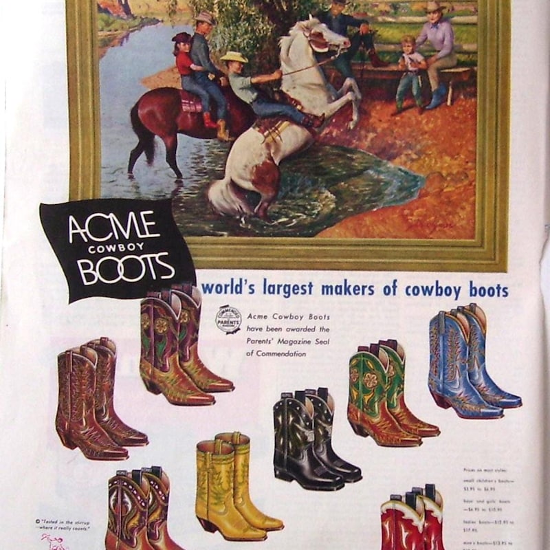 Acme Vintage Cowgirl Boots - Etsy