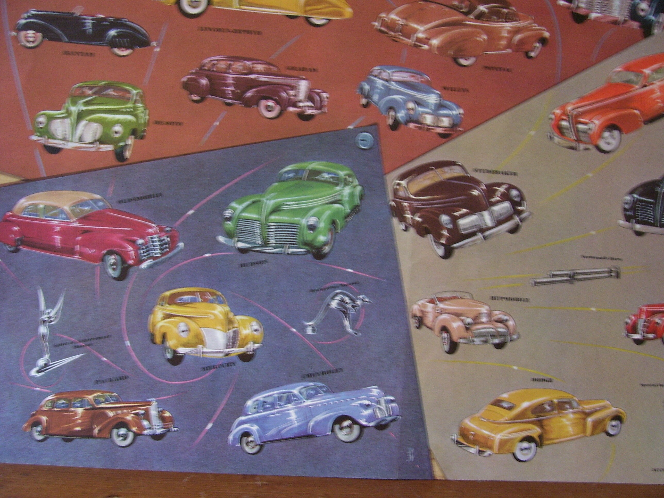 Hand Drawn Cars Double Magazine Page 21 Different Car Models Chevrolet ...