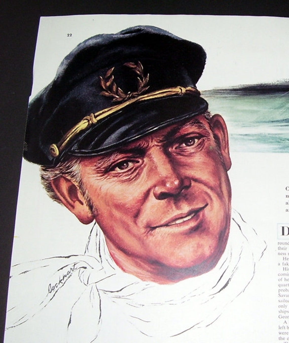 Jim Lockhart Art Drawn Sea Captain, 1949 Magazine Print Page ...