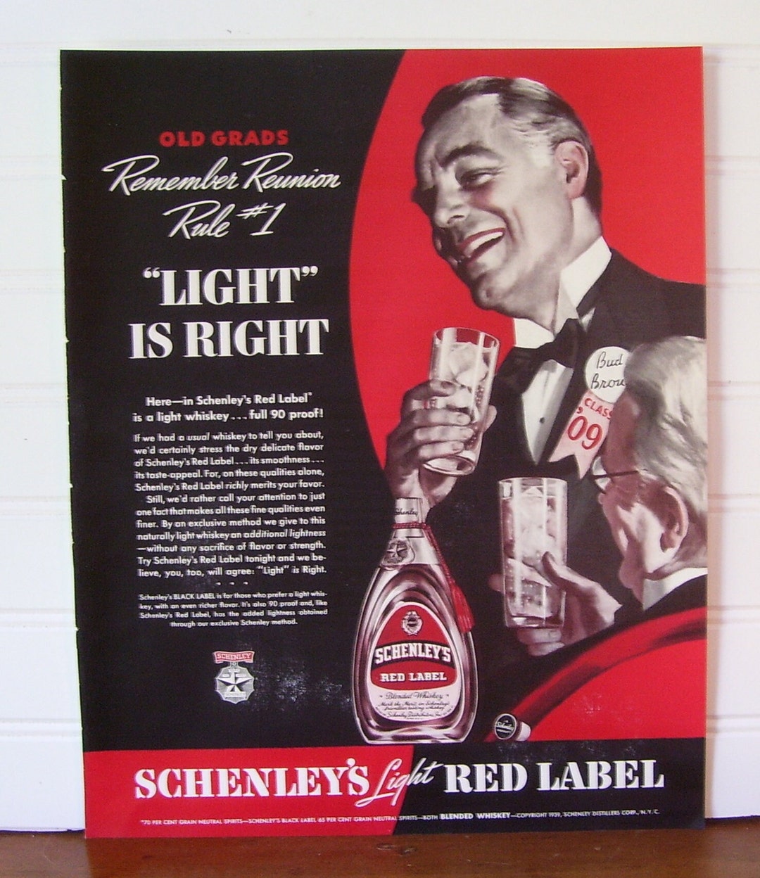 Schenley's Red Label Blended Whiskey Magazine Paper Advertising - Etsy