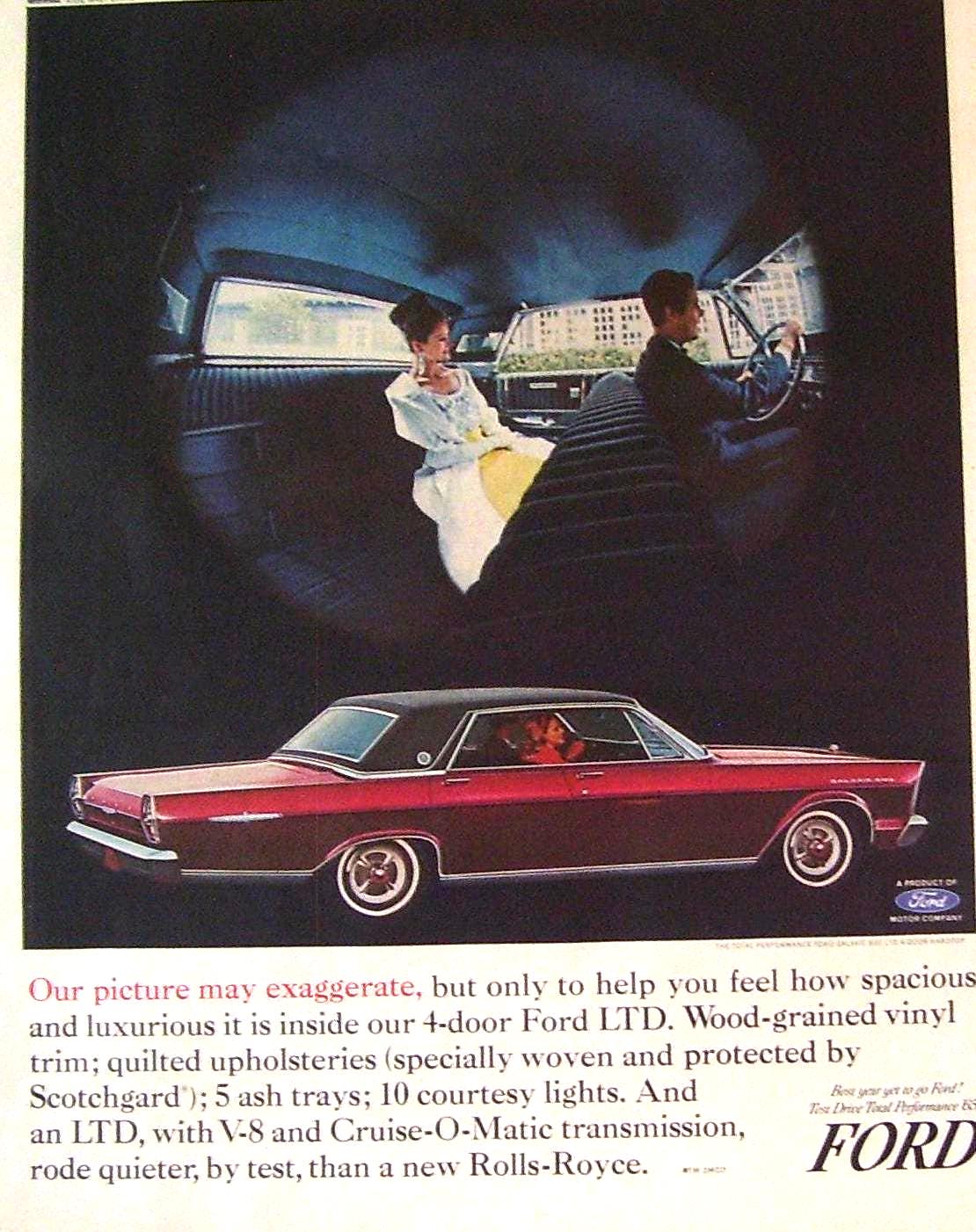 1965 4 Door Ford Magazine Page Ad, Ford Galaxie Hardtop, Man Cave ...