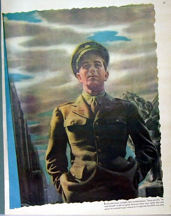 Original Army Man Illustration Magazine Pageww2 Soldier | Etsy