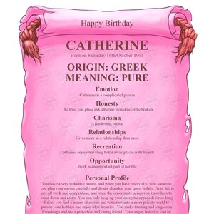 Origin and Meaning of Your First Name - Gift Scroll - Etsy Canada