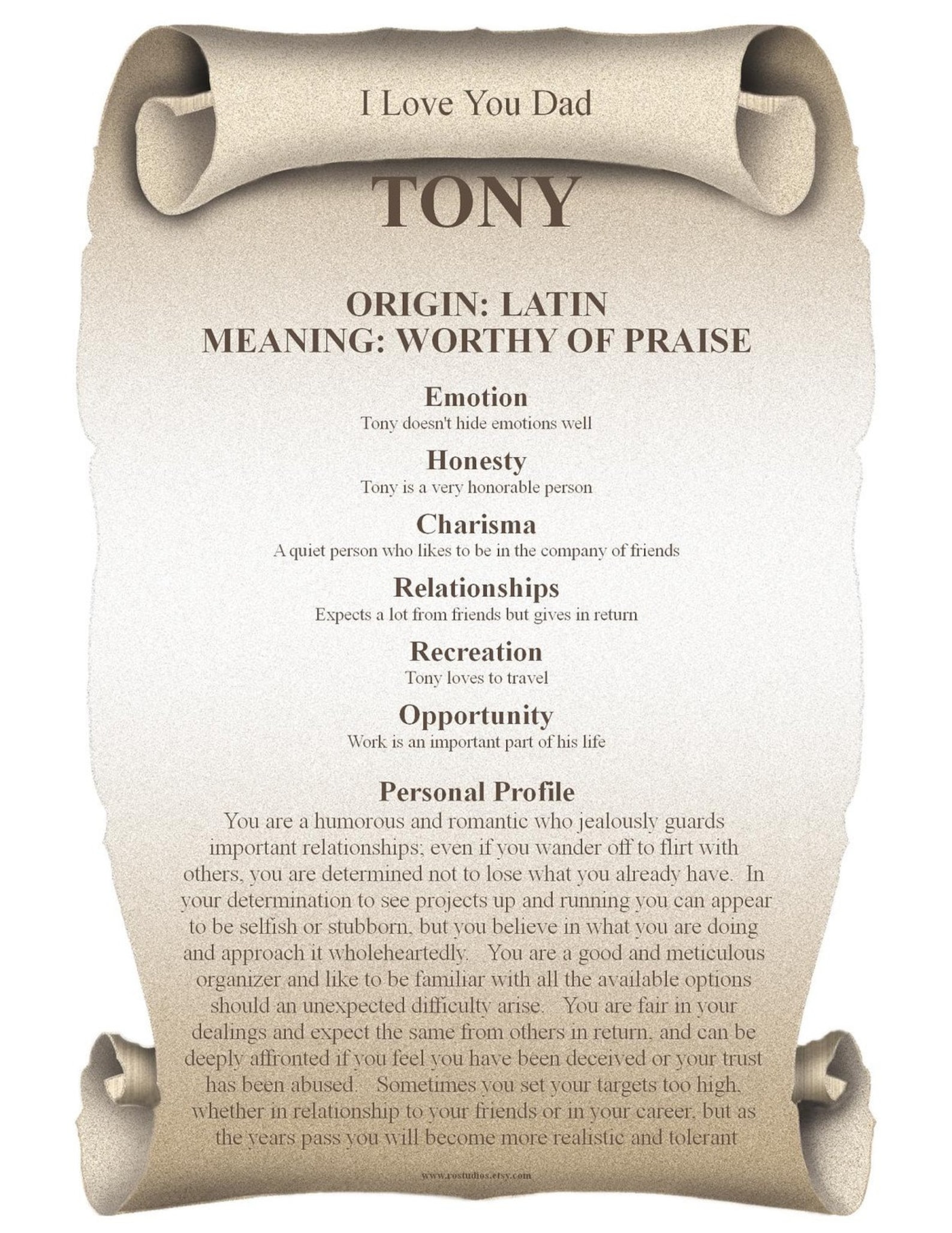 Origin and Meaning of Your First Name Gift Scroll - Etsy Canada