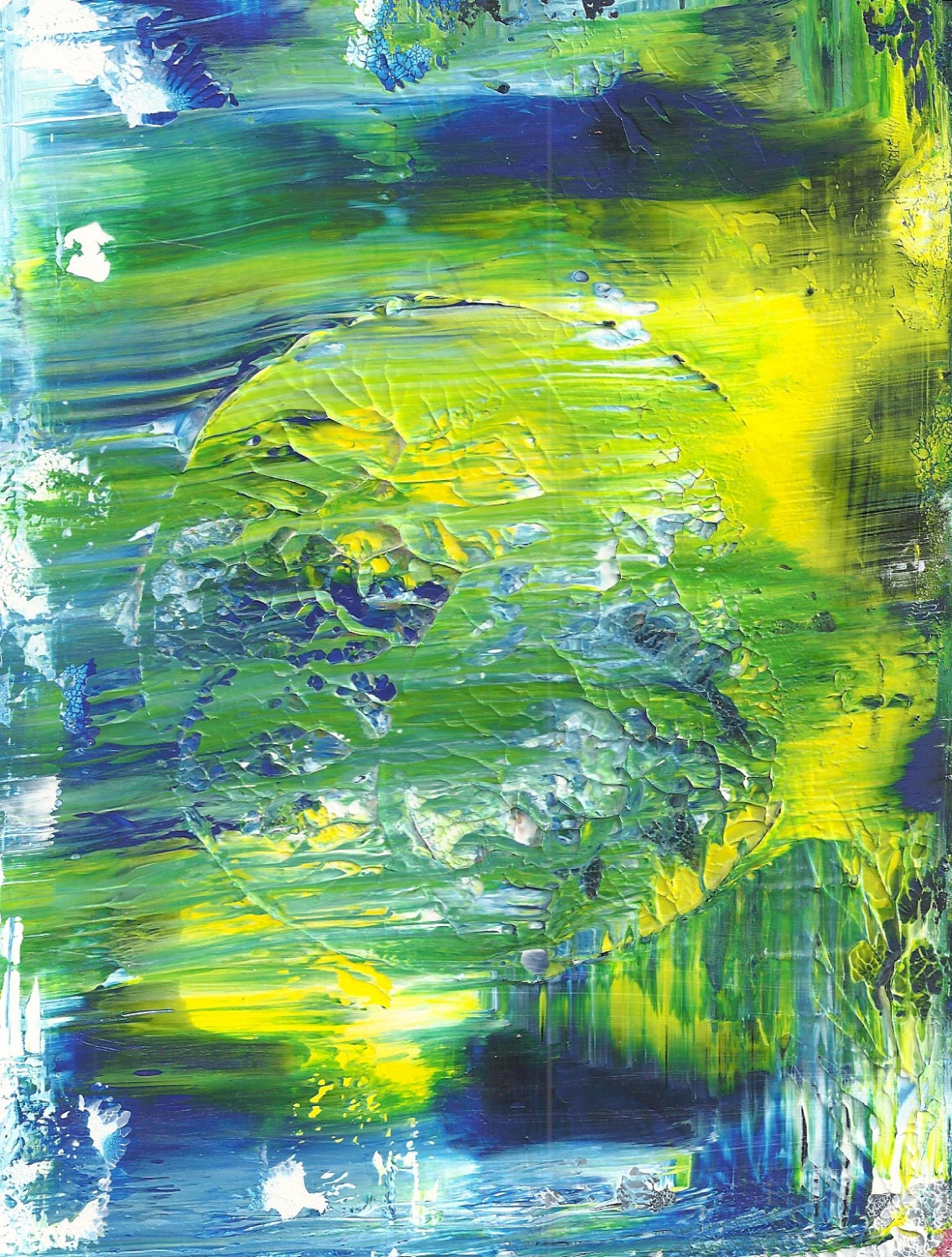 Original Acrylic Abstract Moonlit Painting Fine Art in White - Etsy