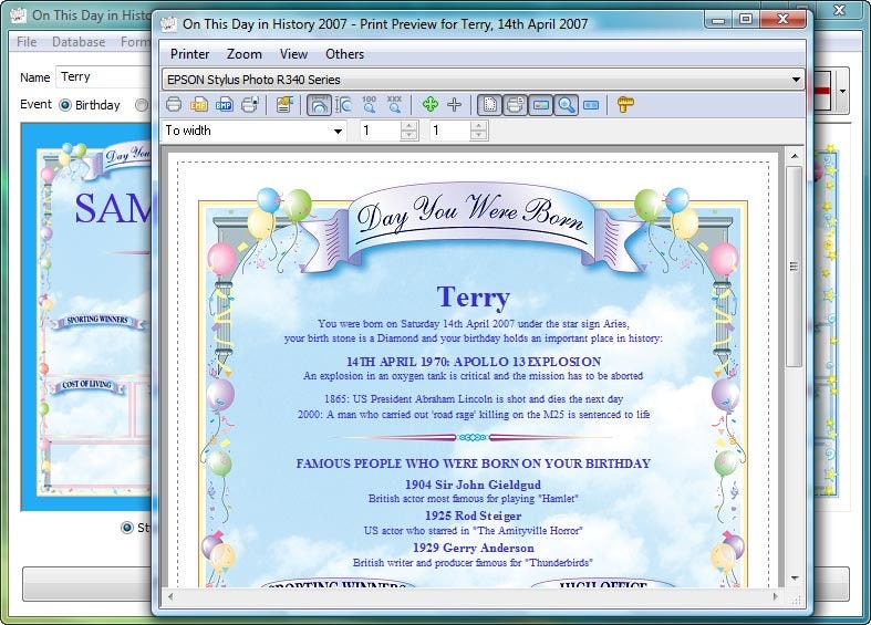 This Day in History Personalized - Printable Digital PDF Gift Scroll ...