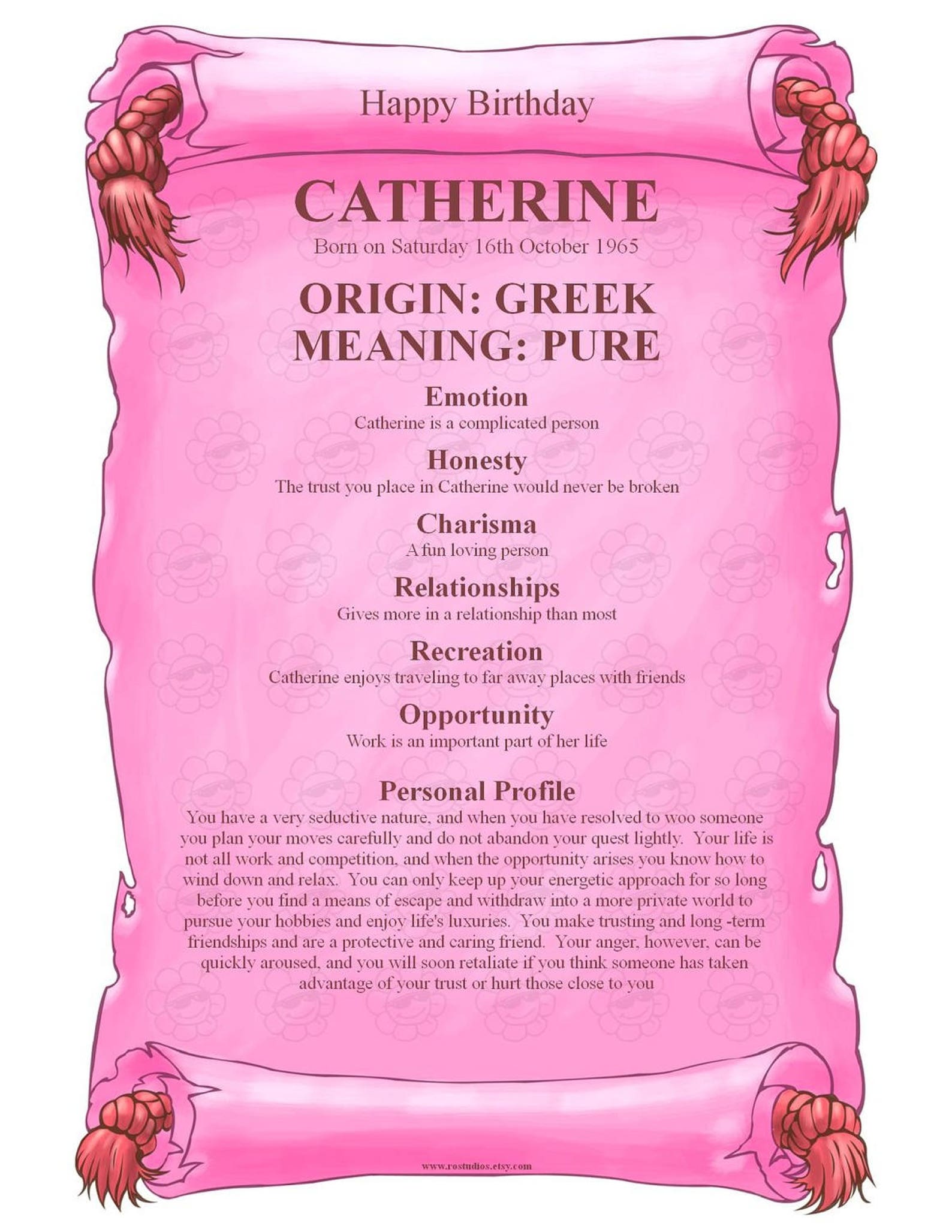 Origin and Meaning of Your First Name Gift Scroll - Etsy Canada